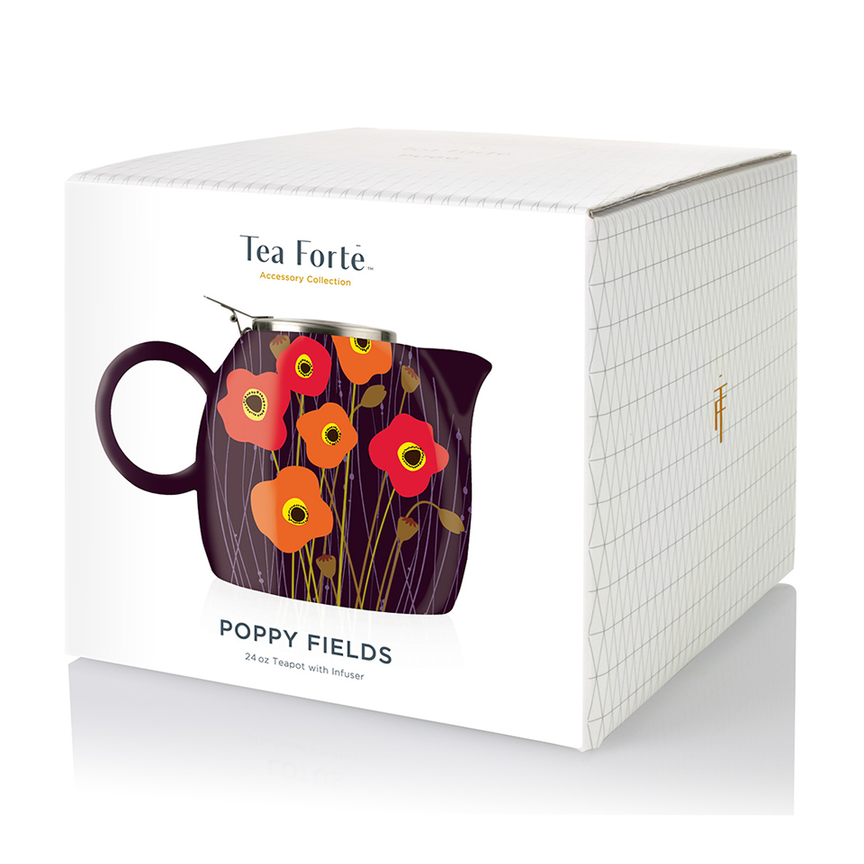 Pugg Teapot & Infuser Poppy Fields | Luxury Teaware – Tea Forté Australia